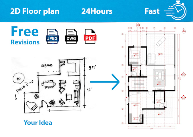 Redraw 2d floor plan for real estate agent by Karahankarasu | Fiverr