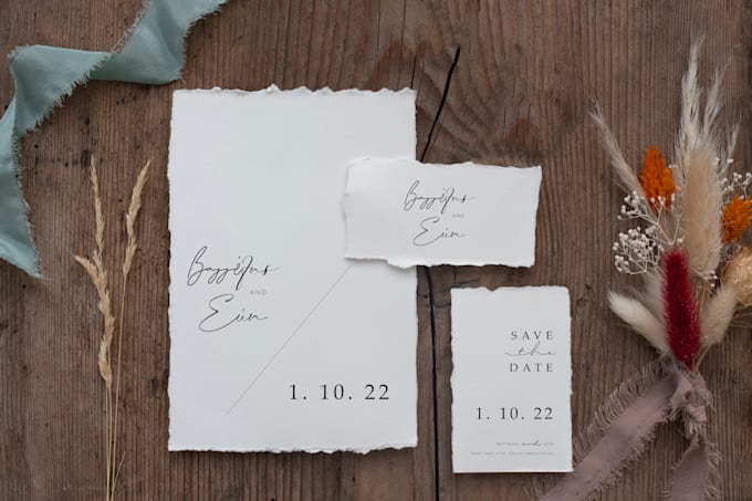 Design elegant and minimal wedding invitation,event invitation and save ...