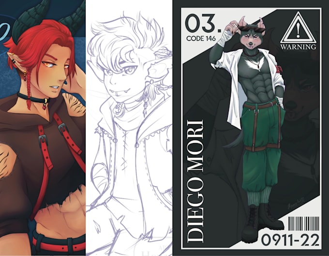 Draw full body art commissions by Howwy_art | Fiverr