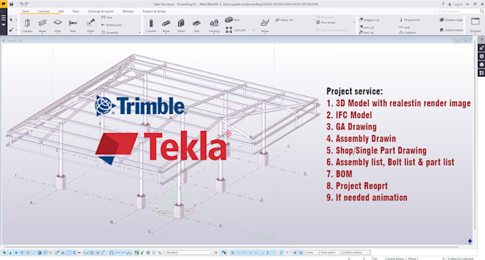 Do steel detailing using tekla structure by Nazmulhoda133 | Fiverr