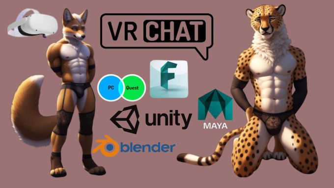 Do Custom 3d Vrchat Fury Avatar Model Vr Vrc Nsfw Fursona Character