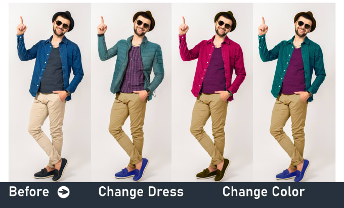 Do 100 image color change dress change or color correction by Monir_gd ...