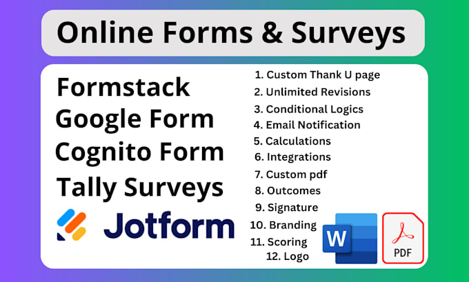 Create online forms surveys, jotform, cognito form, formstack, google ...