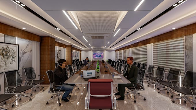 Do office workspace interior design 3d animation, rendering by Partho92 ...