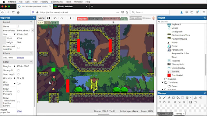 Create your construct 3, html5 video game and fix bugs by Alex_turan ...