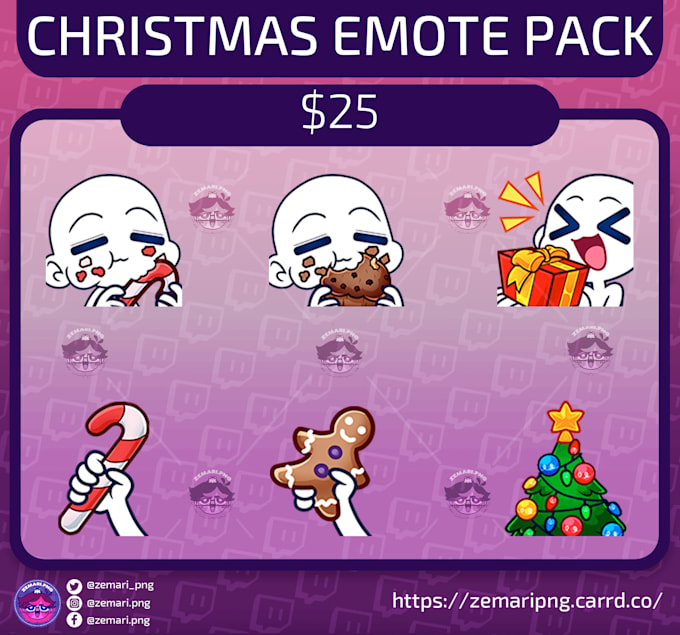 Create a christmas emote pack by Zembiotic | Fiverr