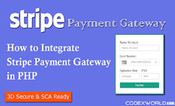 Be integrate stripe payment gateway with 3d checkout payment by ...