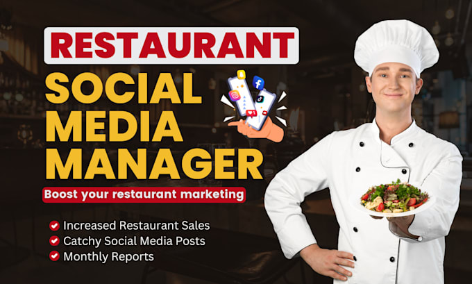Be your restaurant social media manager for a hotel, cafe, restaurant ...