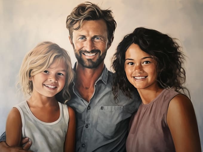 Draw realistic family portrait , couple or wedding painting in any ...