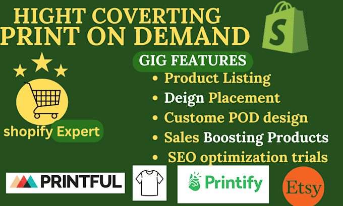 Setup shopify pod gelato printify, printful pod store shopify pod ...