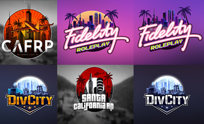 Logotipo de juego de rol profesional para fivem, discord, twitch, servidor