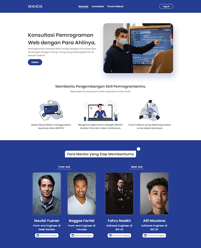 Be your front end web developer to make static web, slicing ui, etc by ...
