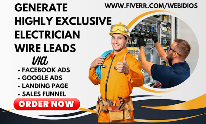 Generate highly exclusive electrical wire leads electrician landing page design by Ads_digitals ...