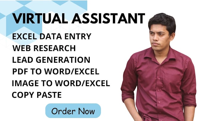 Be your virtual assistant for data entry, web research, copy paste and ...