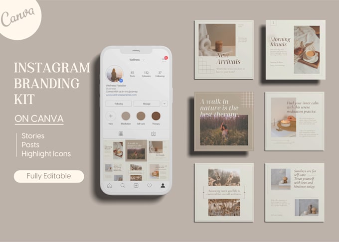 Design minimalistic instagram branding kit on canva by Cristinaa_m | Fiverr