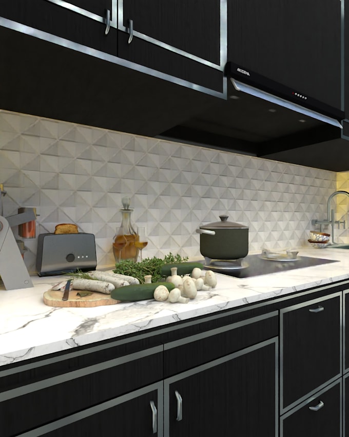 Allumunium kitchen set design by Zuda_arch | Fiverr