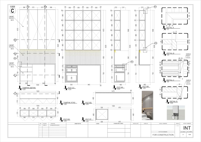 Drafting 2d for interior design within 24 hours by Nabilahdesign | Fiverr