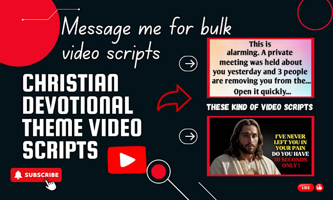 Write script for christian devotional theme videos for youtube channel by Chandanid | Fiverr
