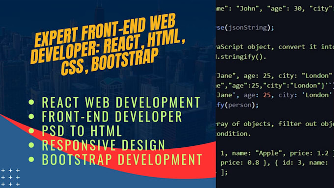 Expert front end web developer specializing in react html css and ...