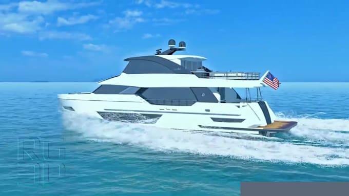 Yacht 3d model, 3d boat animation, ship animation,3d rendering by ...