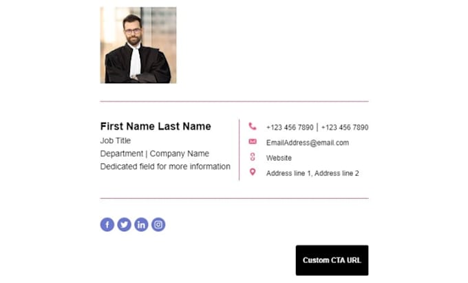 Create an html email signature, outlook signature, and mail signature for you by Kadipro | Fiverr