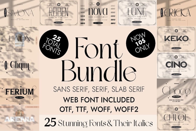 Sell you 25 premium commercial fonts ttf,otf, woff, woff2 by Fonts ...