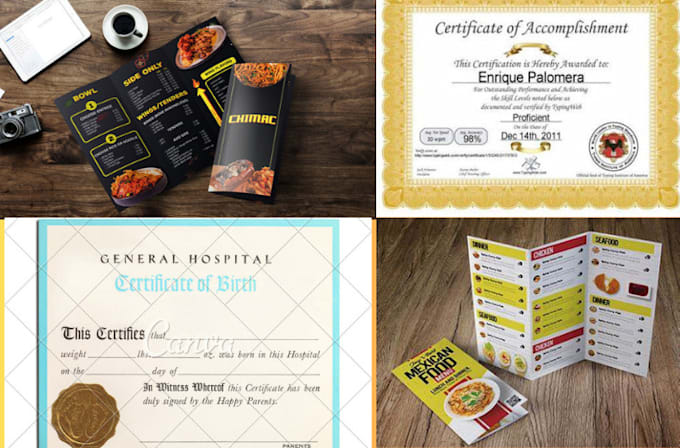 Design amazing food restaurant menu, certificates, awards design by ...