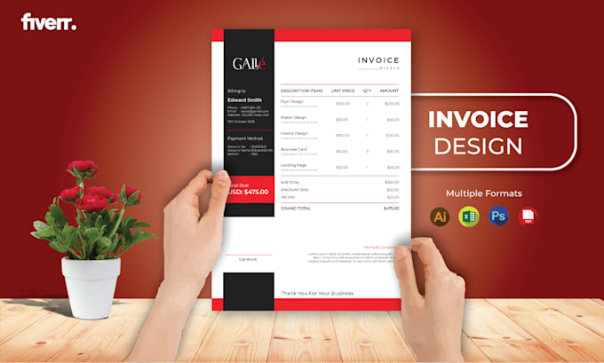 Design impressive automated excel invoices and stationeries by Vivid_raiyan | Fiverr