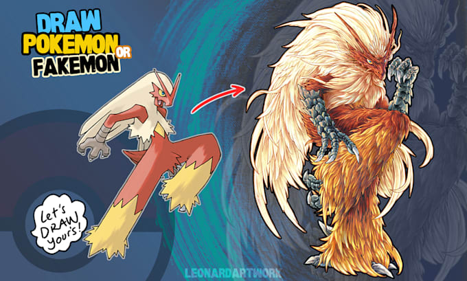 Draw your pokemon or fakemon art in my style by Leonardartwork | Fiverr