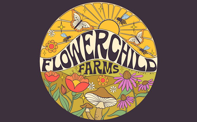 Design a fun retro psychedelic logo by Elzzveta | Fiverr