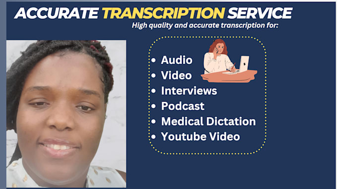 Accurately transcribe your audio, video, and medical recordings by Tamar_freelance | Fiverr