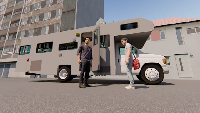 3d design and render food truck,food container,van,stall,booth,coffee ...