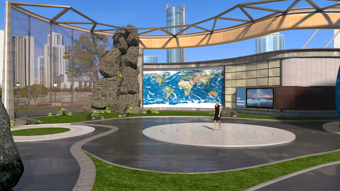 Create a 3d virtual studio set for vizrt, vmix, brainstorm by Hoangvandien | Fiverr
