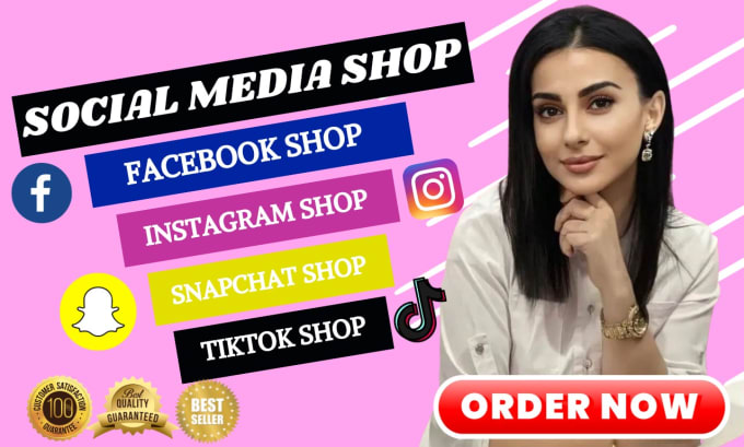 Setup facebook shop, tiktok shop, instagram shop, social media post ...