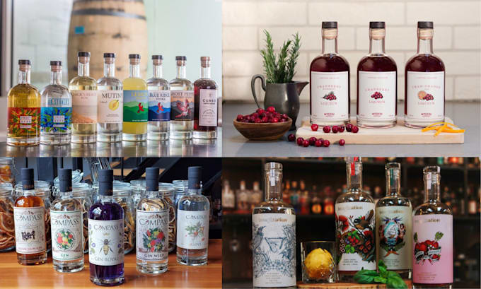 Do amazing logo and label for gin,wine,beer,rum, whisky, vodka, tequila ...