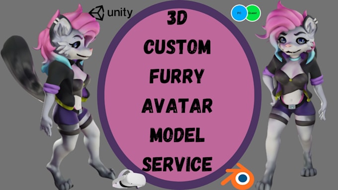 Model a 3d custom vrchat avatar, furry avatar, anime avatar, nsfw, for ...