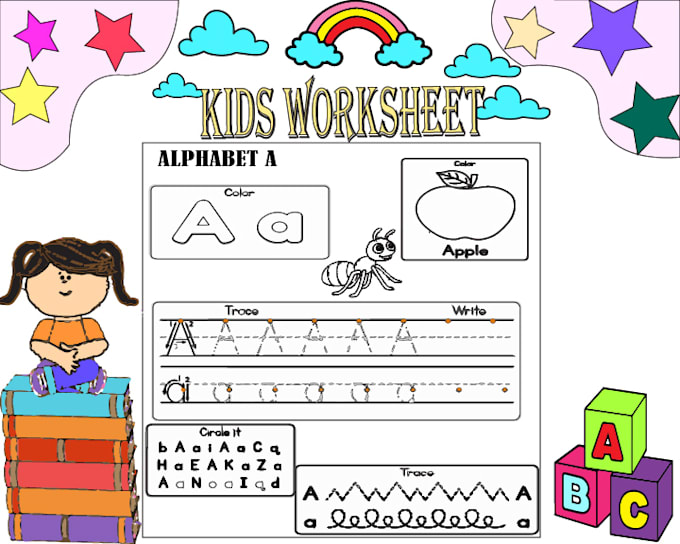 Create kids worksheets , coloring and tracing worksheets by Smahnoorf ...