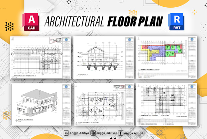 Draw architectural floor plan using revit or autocad by Angga876 | Fiverr