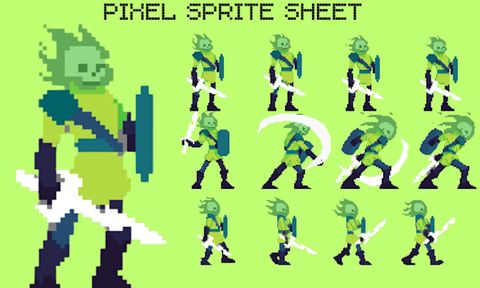 Design 2d pixel character design, sprite sheet and animation, pixel for ...