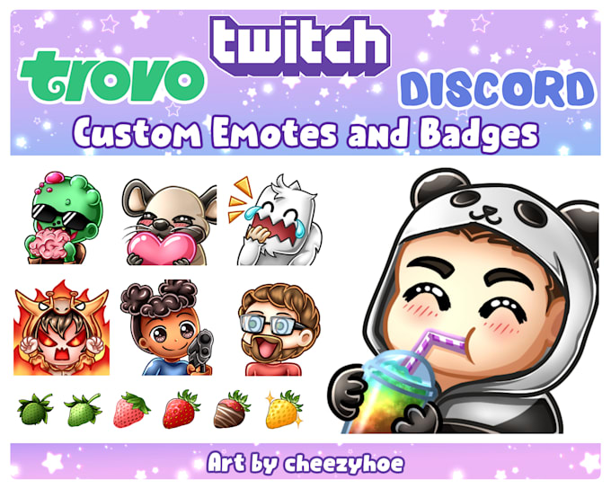 Draw cute emotes for twitch, trovo, discord and youtube by ...