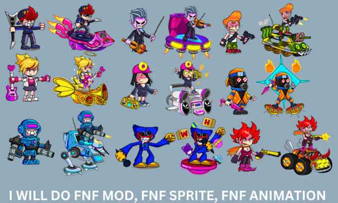Do fnf mod, fnf animation, fnf sprite, 2d game character, fnf style by ...