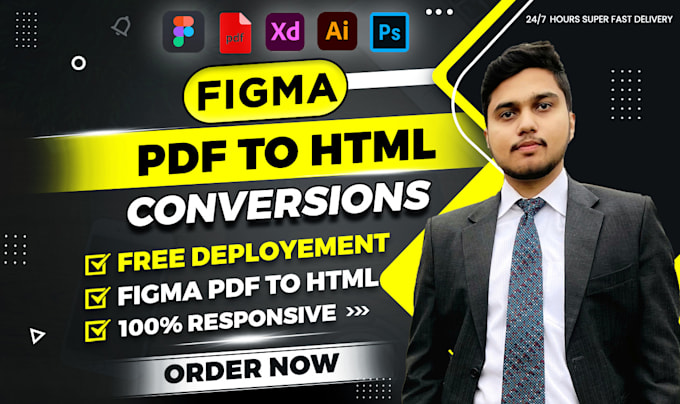Convert figma to html,pdf to html css and bootstrap by Wajdan_khan2 | Fiverr
