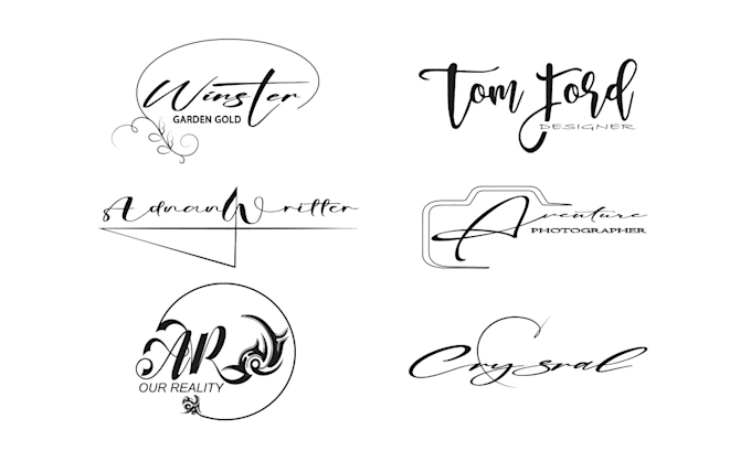 Design signature, scripted, cursive handwritten logo by Asifarasheed940 ...