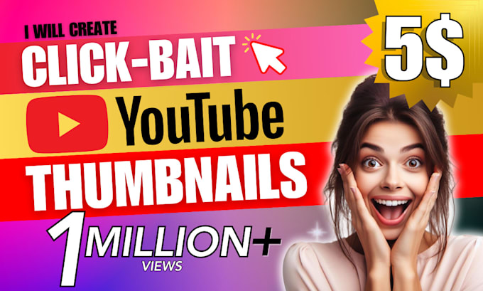 Graphic design clickbait youtube thumbnails by Mohibmirzahere | Fiverr