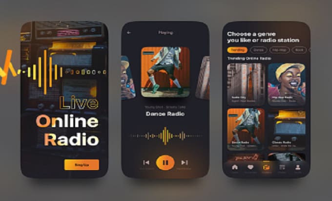 Design a digital multi channel radio app for android and ios by Danjay ...