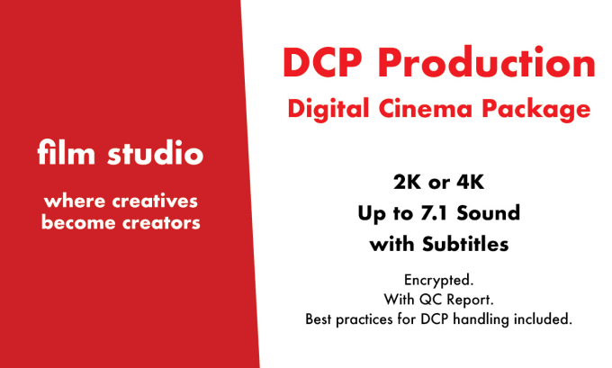 Create dcp package for your film or video by Filmm_studio | Fiverr
