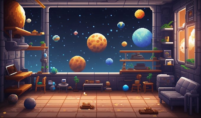 Pixel art game asset, tileset,background, character,animation ...