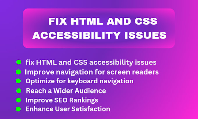 Fix Html And Css Accessibility Issues In Your Code By Rimon815 Fiverr