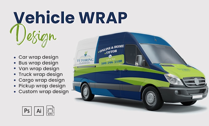Professional eye catchy vehicle wrap, van wrap by Haram_israr | Fiverr