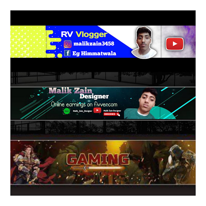 Make professional banner design for youtube by Zain_desige | Fiverr